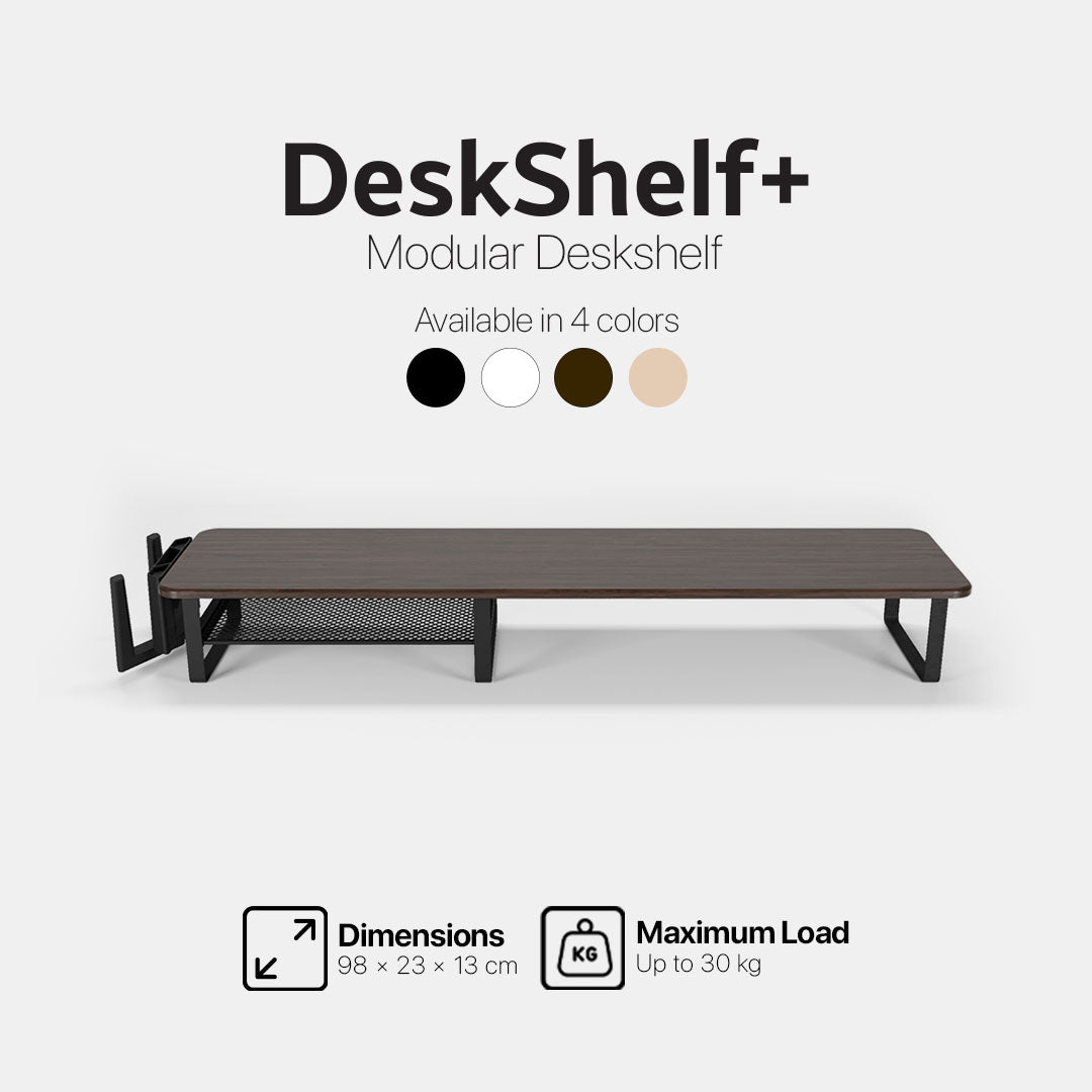 Neo DeskShelf+ Monitor Stand Riser & Desk Shelf – Noir Gear