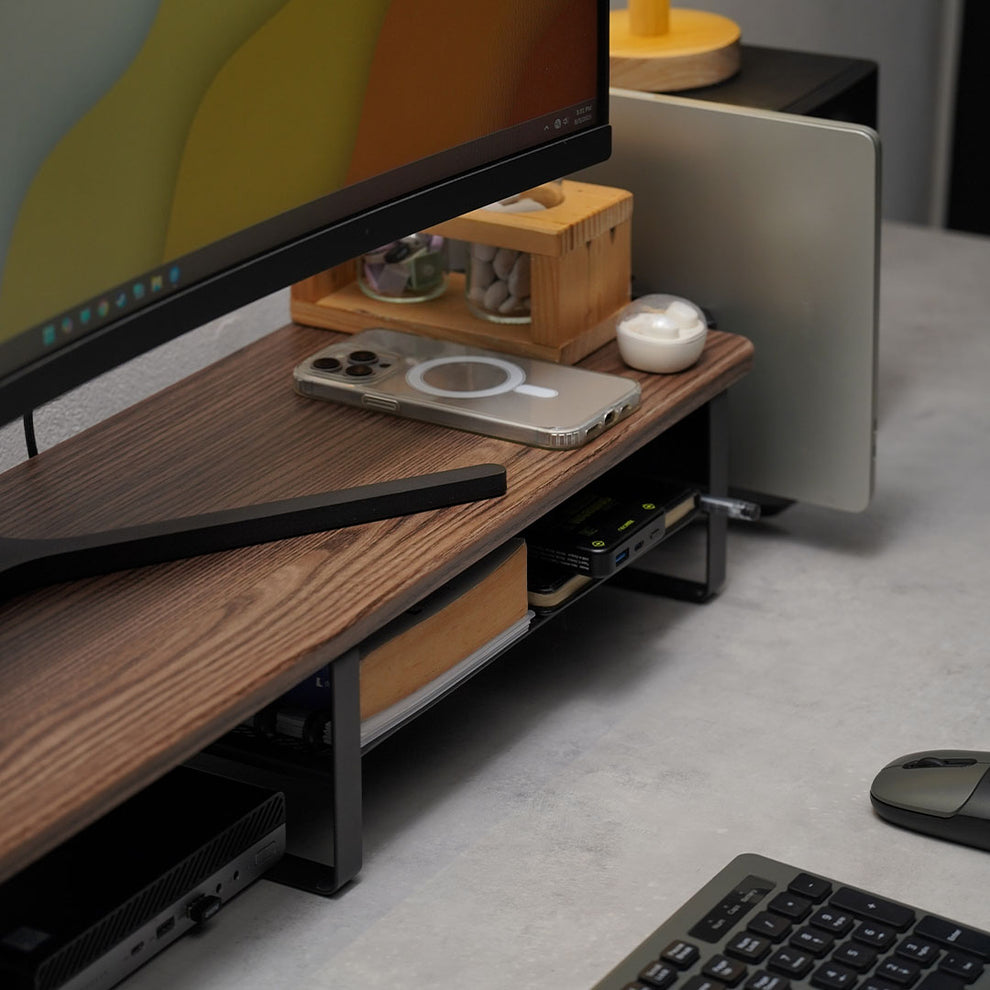 Neo DeskShelf+ Monitor Stand Riser & Desk Shelf – Noir Gear